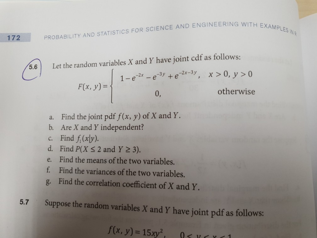 Solved ENGINEERING WITH EXAMPLES 172 PROBABILITY AND | Chegg.com