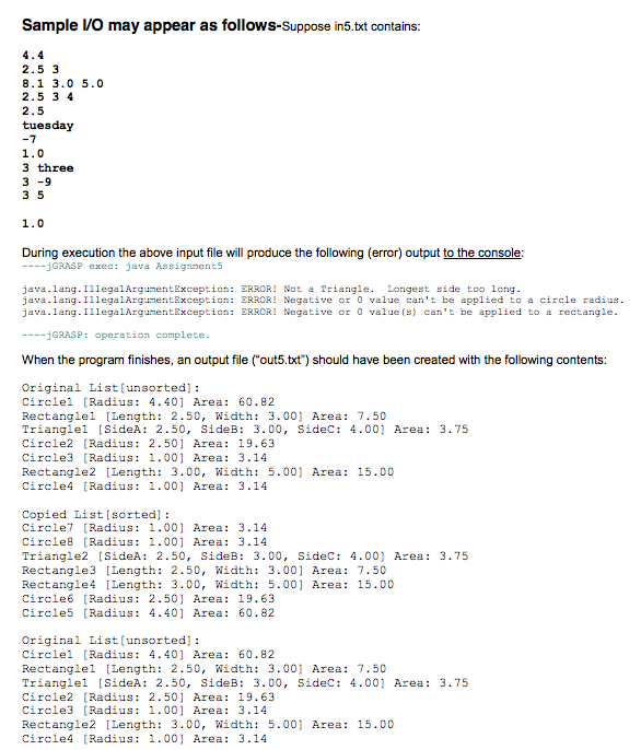 Solved DETAILS You will create 3 shape classes (Circle, | Chegg.com