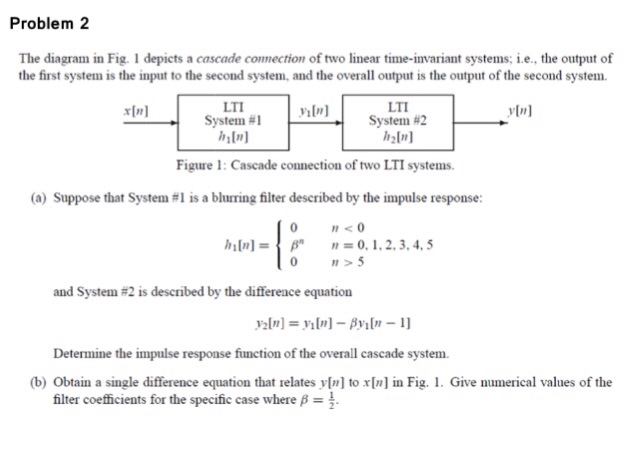 Solved The diagram in Fig. 1 depicts a cascade connection of | Chegg.com