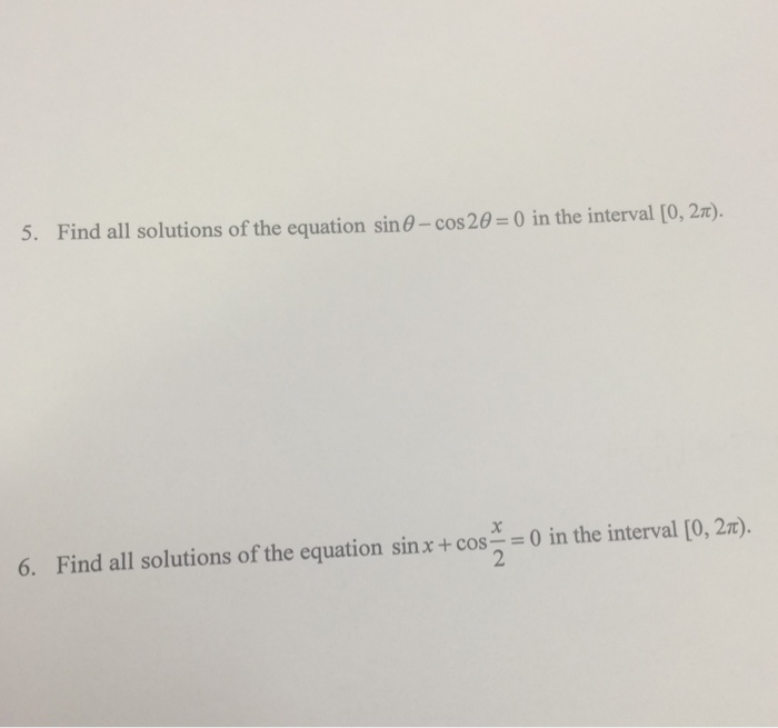 Solved Find all solutions of the equation sin theta-cos | Chegg.com
