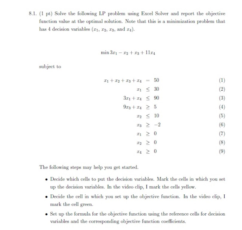 ? Set up constraint (1)-(6) and dieck the Make | Chegg.com