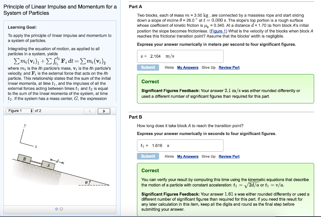 Solved Principle of Linear Impulse and Momentum for a System | Chegg.com