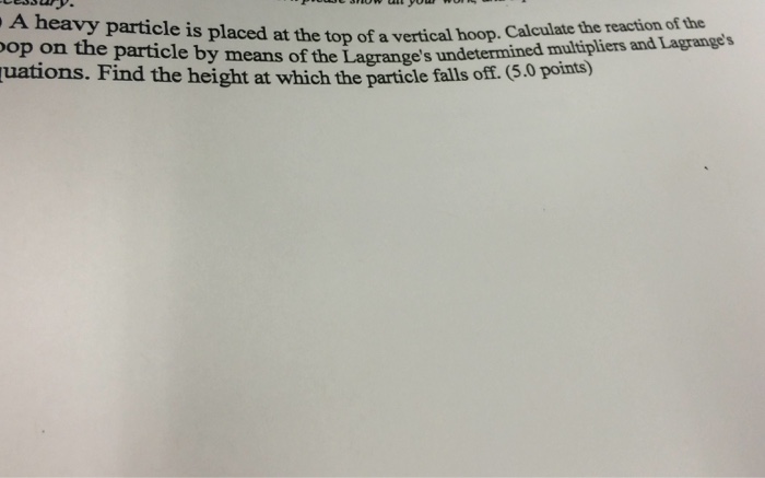 Solved Classical mechanics | Chegg.com