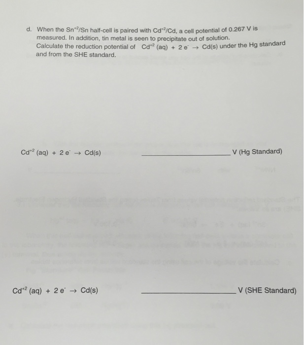 Solved 3 Consider That The Following Half Reaction Is