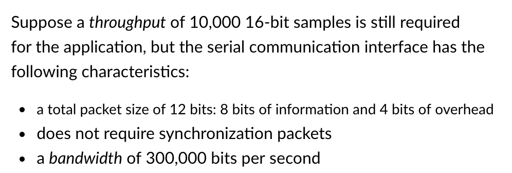 Solved Suppose a throughput of 10,000 16-bit samples is | Chegg.com