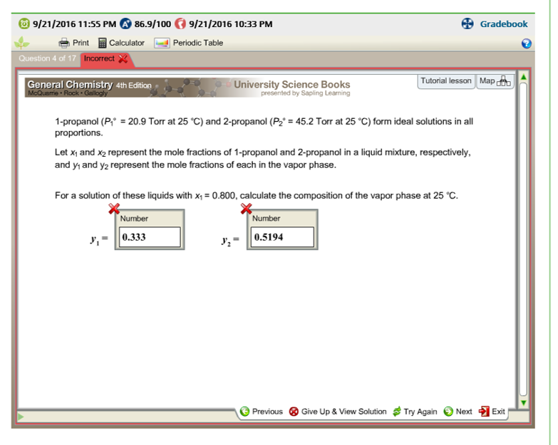 Solved 1-propanol (P_1 degree = 20.9 Torr at 25 degree C) | Chegg.com