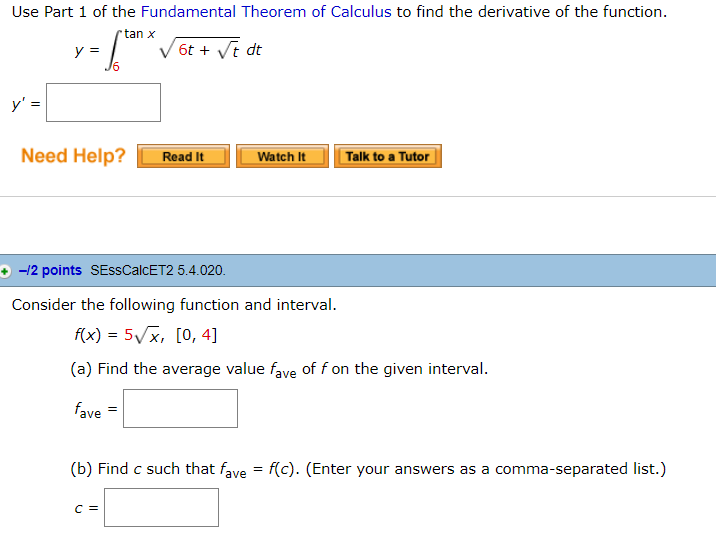 Solved Use Part 1 of the Fundamental Theorem of Calculus to | Chegg.com