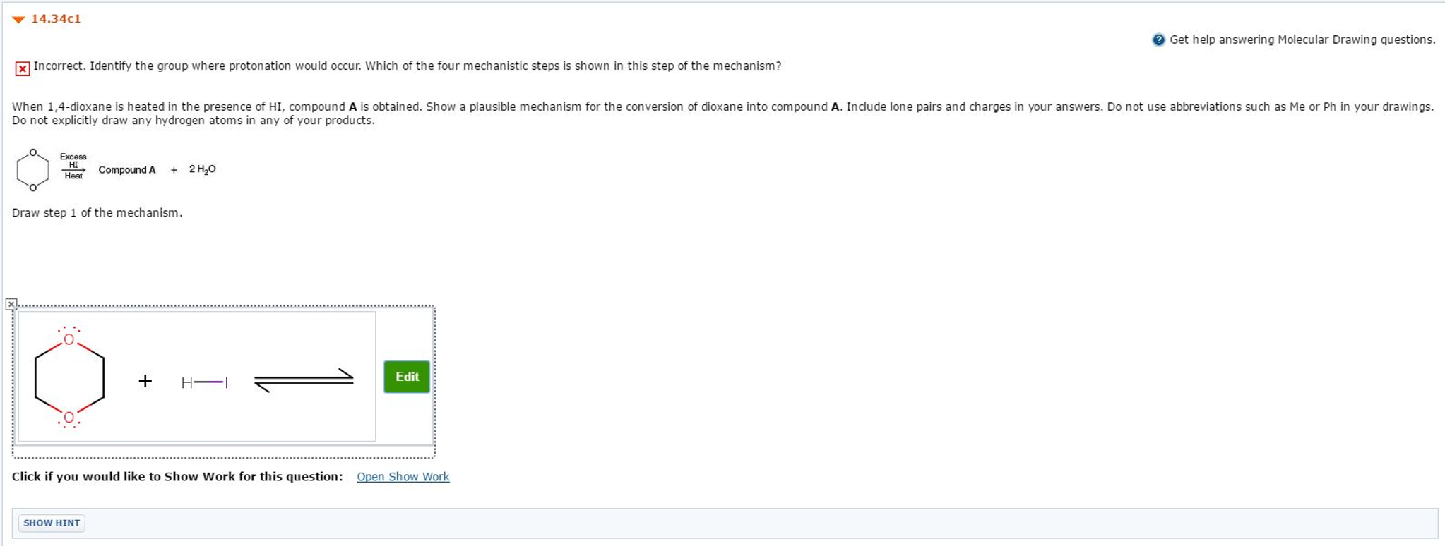 Solved When 1,4-dioxane is heated in the presence of HI, | Chegg.com