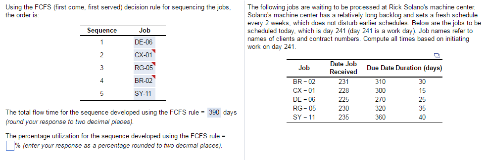 Solved Using the FCFS (first come, first served) decision | Chegg.com
