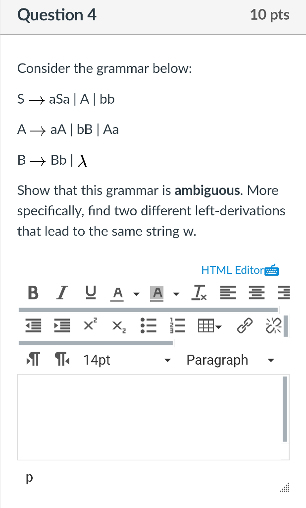 Solved Question 2 10 pts Write a context-free grammar for | Chegg.com Solved Question 2 10 pts Write a context-free grammar for | Chegg.com