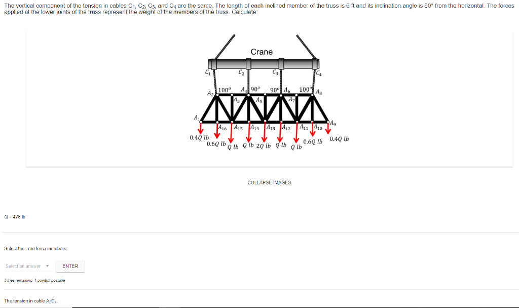 Solved The vertical component of the tension in cables C1, | Chegg.com