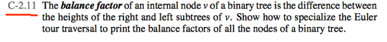 Solved C-2.11 The balance factor of an internal node v of a | Chegg.com