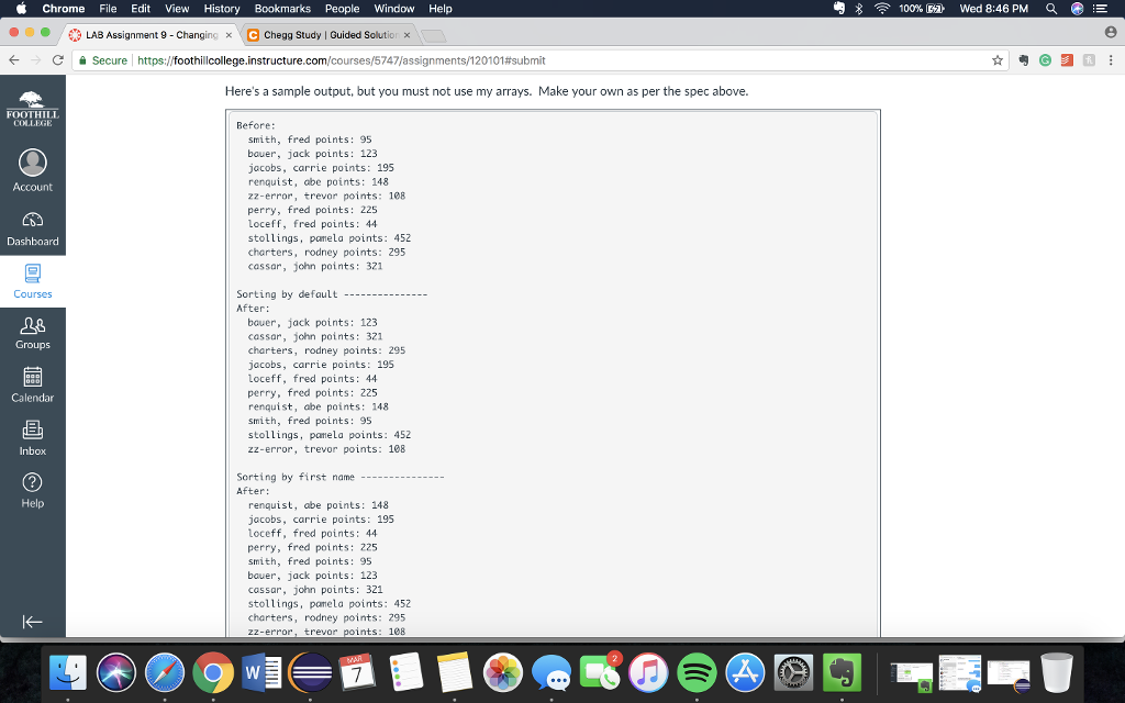 Solved Assignment 9 - Changing Sort Keys While it may | Chegg.com