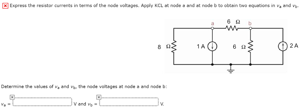 Solved Determine the values of va and vb, the node voltages | Chegg.com