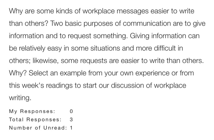 why some kind of workplace messages easier to write | Chegg.com