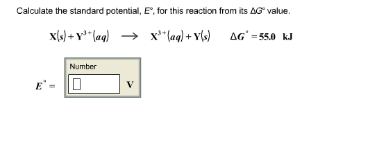 Solved Calculate the standard potential, E°, for this | Chegg.com