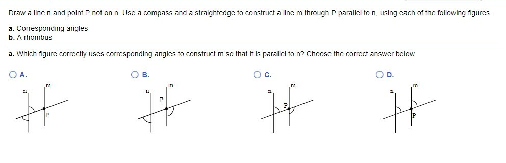 Solved Draw a line n and point P not on n. Use a compass and | Chegg.com