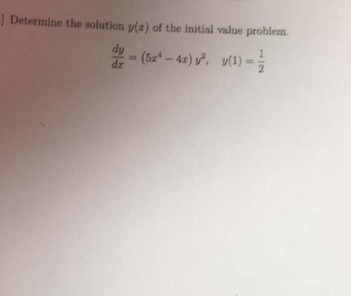 Solved Determine the solution y(x) of the initial value | Chegg.com