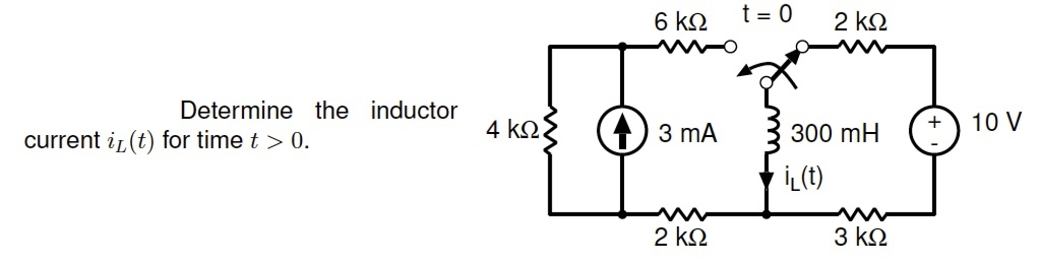 Solved Determine the inductor current iL(t) for time t > 0. | Chegg.com