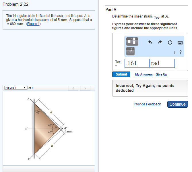 Solved The triangular plate is fixed at its base, and its | Chegg.com