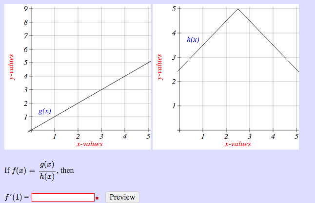 Solved IF f(x) = g(x)/h(x), then f'(1) = | Chegg.com