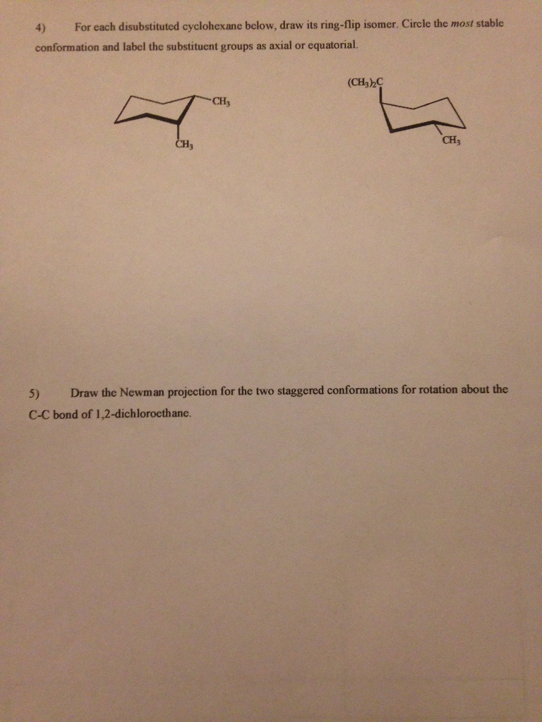 Solved For each disubstituted cyclohexane below, draw its | Chegg.com
