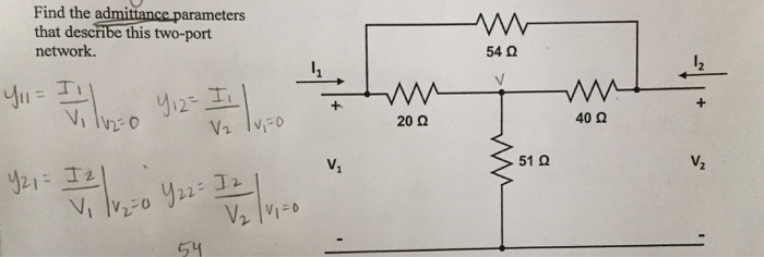 Solved Find the admittance parameters that describe this | Chegg.com