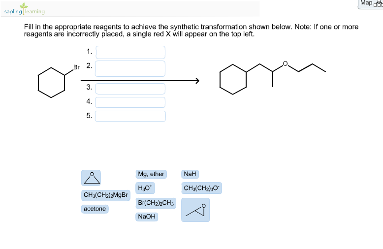 Solved Fill in the appropriate reagents to achieve the | Chegg.com