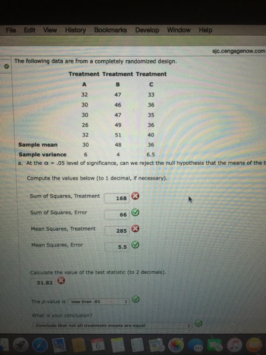 Solved The following data are from a completely randomized | Chegg.com