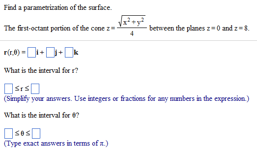 Solved Find a parametrization of the surface. The | Chegg.com