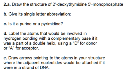 Solved Draw the structure of 2^'-deoxythymidine | Chegg.com