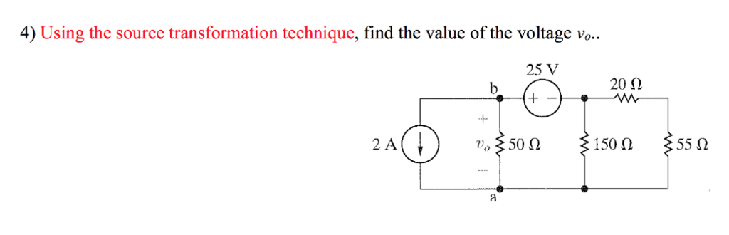 Solved Using The Source Transformation Technique Find The