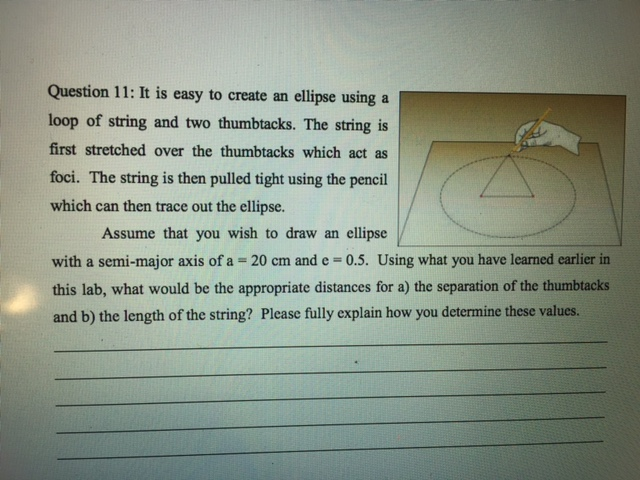 Solved Question 11: It is easy to create an ellipse using a | Chegg.com