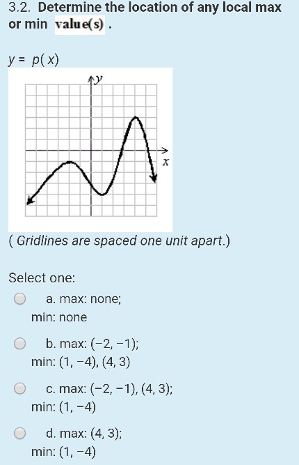 Solved 3.2. Determine the location of any local max or min | Chegg.com