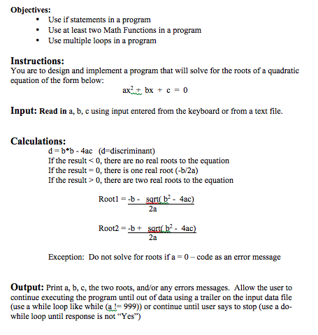 Solved Use if statements in a program Use at least two Math | Chegg.com