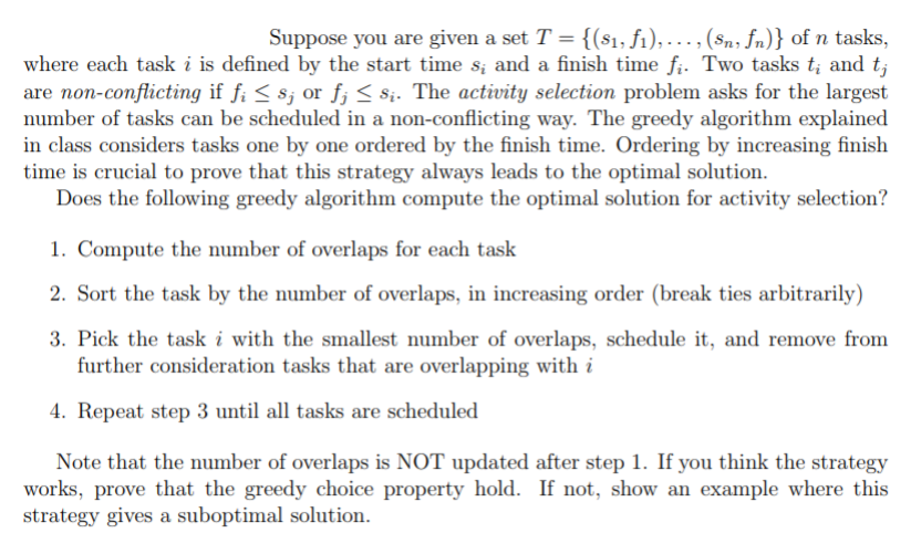 Suppose you are given a set T-(s1,f),..., (sn, f)) of | Chegg.com