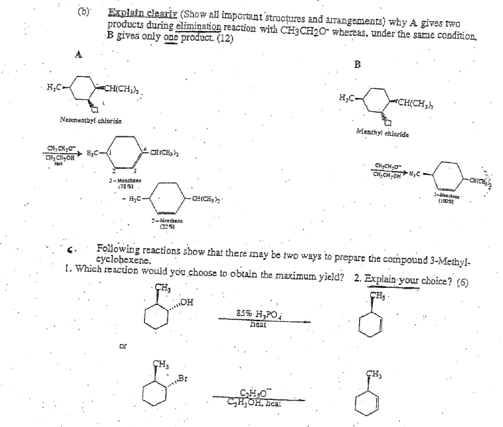 Solved Explain clearly (Show all important structures and | Chegg.com