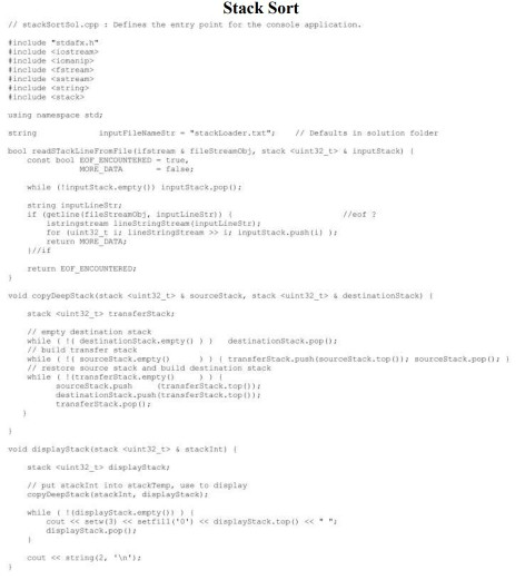 Solved Stack Sort Goal In this lab you will complete an | Chegg.com