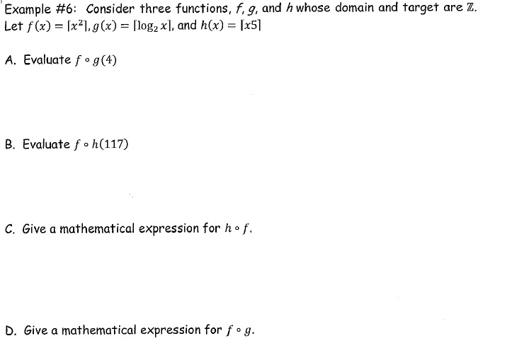 Solved Example #6: Consider three functions, f, g, and h | Chegg.com