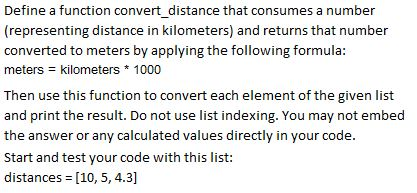 Solved Define a function convert_distance that consumes a | Chegg.com