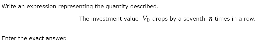 Solved Write an expression representing the quantity | Chegg.com