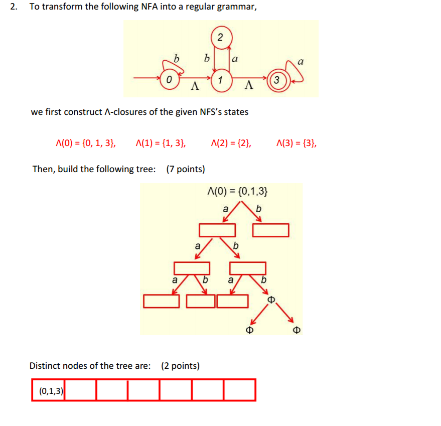 Solved 2. To transform the following NFA into a regular | Chegg.com