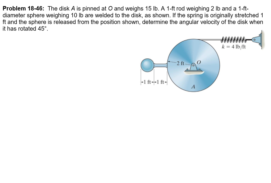 Solved Problem 18-46: The disk A is pinned at O and weighs | Chegg.com