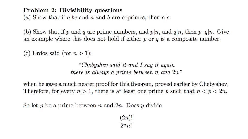 Solved Problem 2: Divisibility questions (a) Show that if | Chegg.com