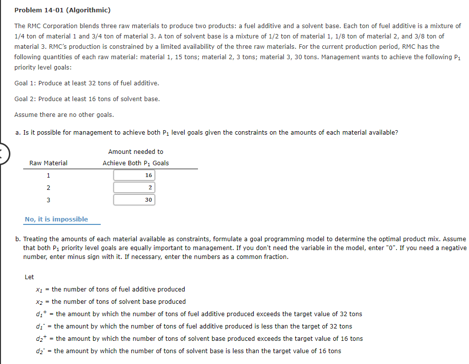 Solved Problem 14-01 (Algorithmic) The RMC Corporation | Chegg.com