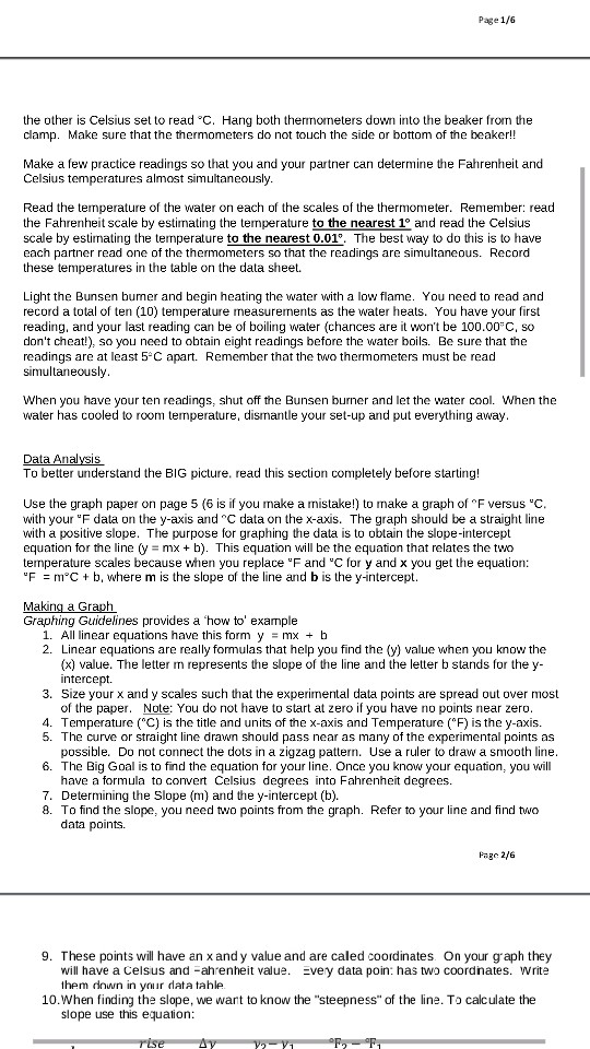 Solved CHM210 Lab: Temperature Scales Goal To determine a | Chegg.com