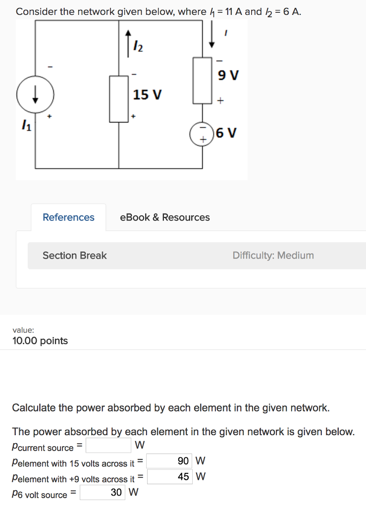 Solved Consider the network given below, where I_1 = 11 A | Chegg.com