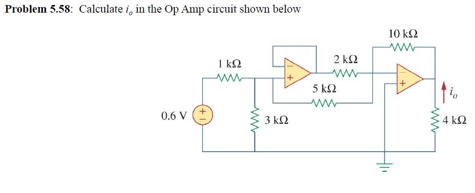 Solved Problem 5.58: Calculate i, in the Op Amp circuit | Chegg.com