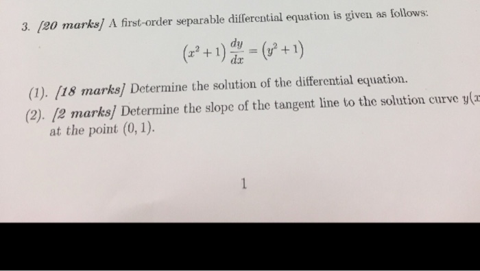 Solved A First Order Separable Differential Equation Is