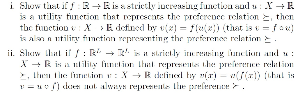 Solved I Show That If F R → R Is A Strictly Increasing